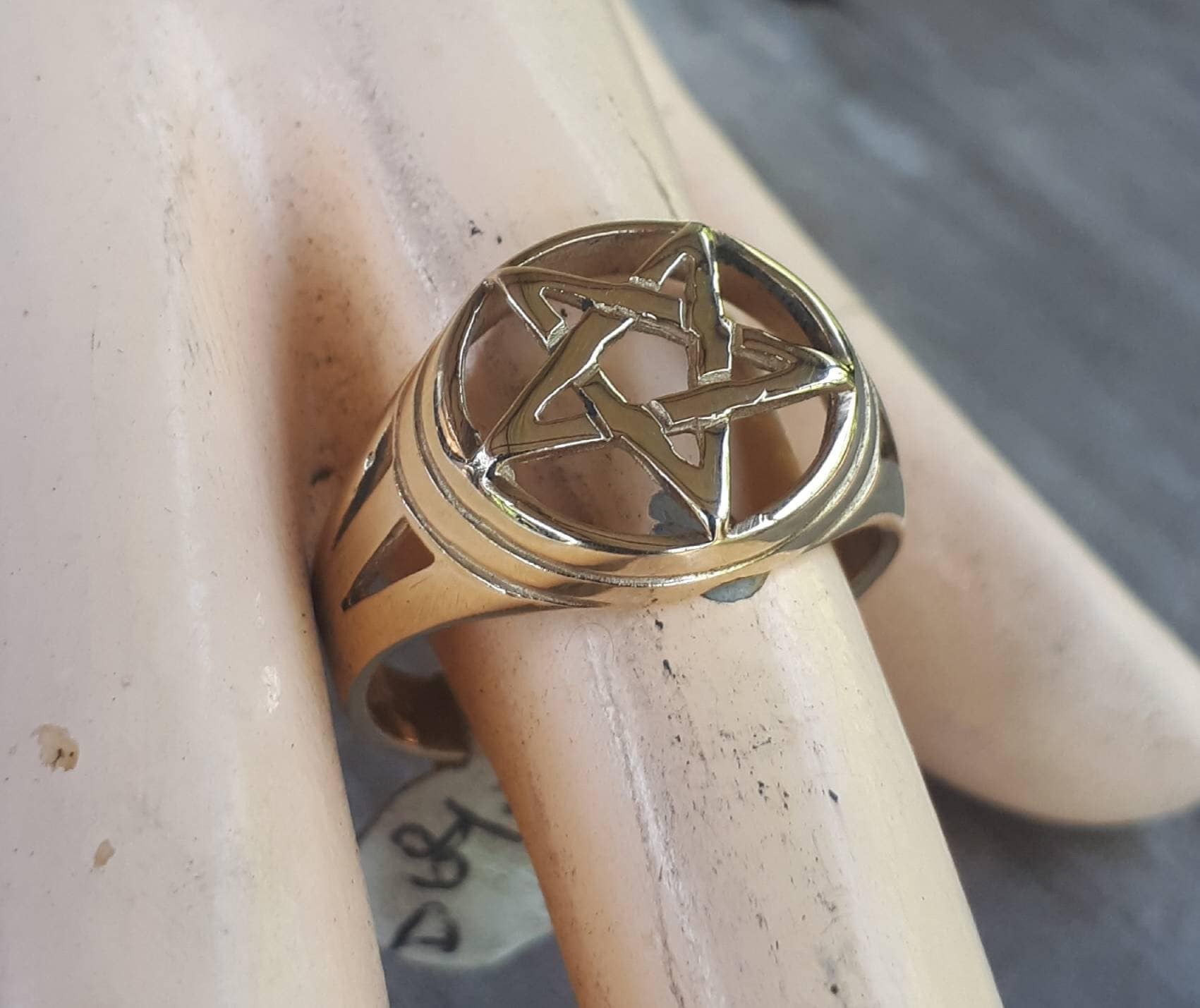 Gold Pentagram Ring,9k,9ct Gold Ring, Pentagram,star,occult,wiccan ...