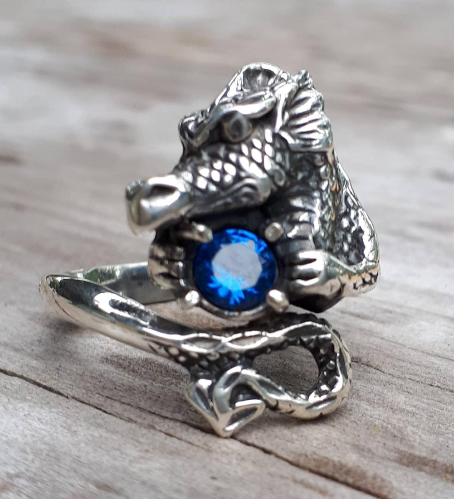 Dragon Ring Pink Cz Sterling Silver Fantasy Mythical Steampunk | Etsy