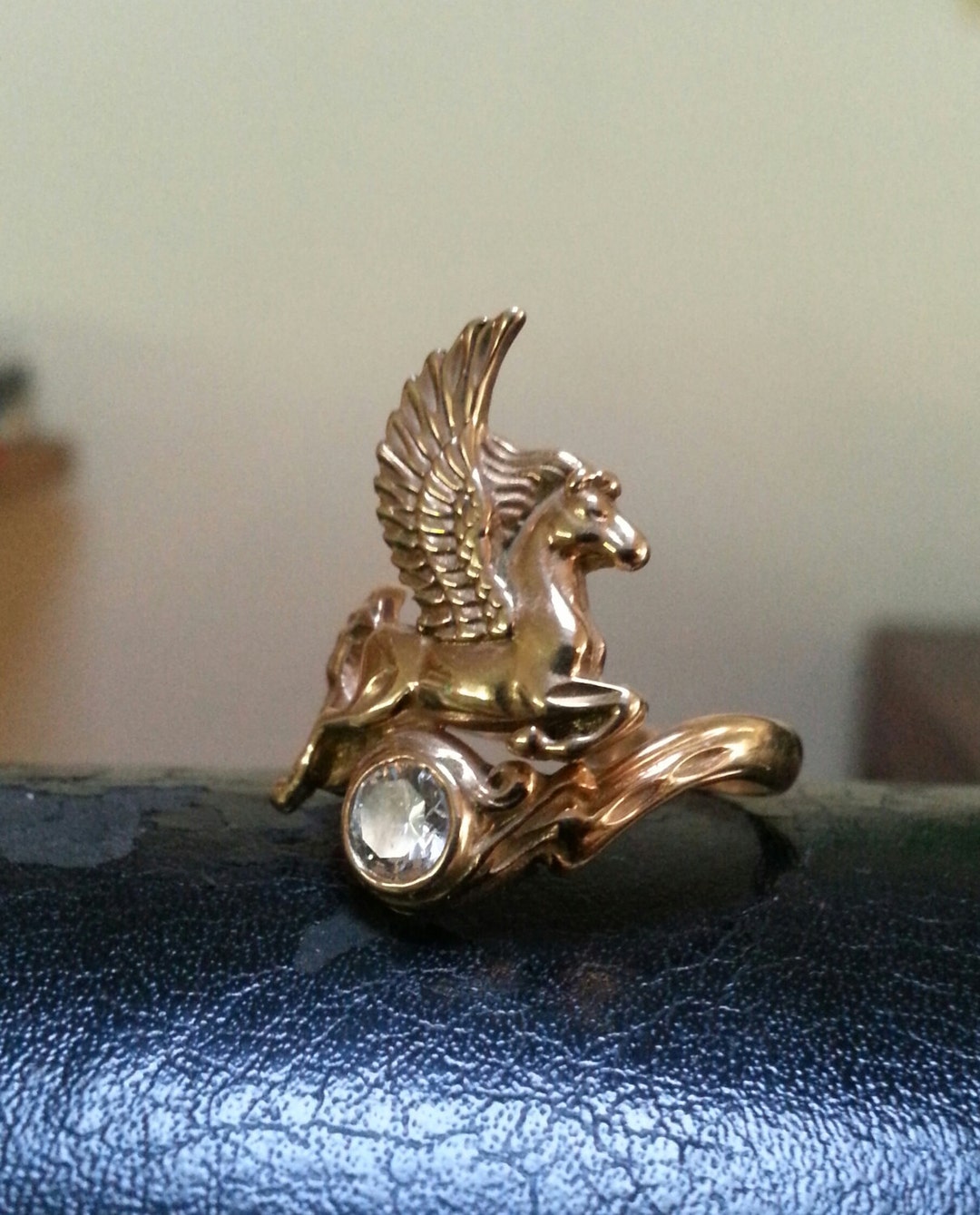 GOLD PEGASUS Ring,mythical,9ct Gold,horse,fantasy,new Age,boho Shic ...