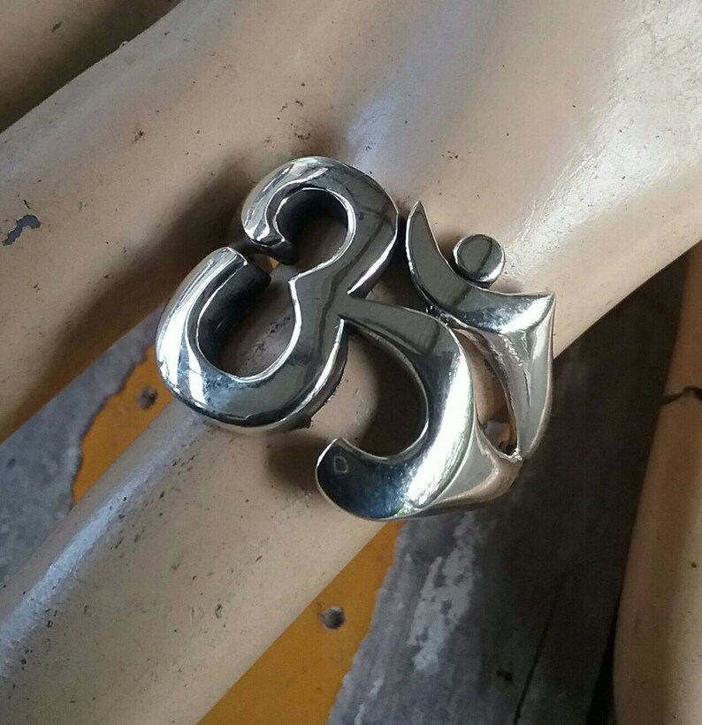 OM Ring,large,sterling Silver, Yoga,divine, Spiritual,budda, Hindu ...