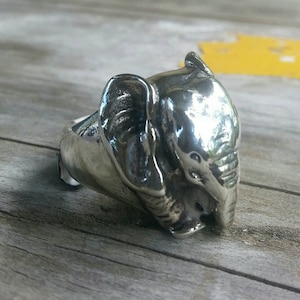 Chunky Elephantanimal Ring Sterling Silversolid Large - Etsy