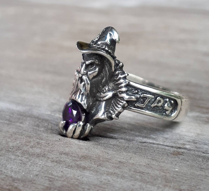 Wizard ring sterling amethyst silver magic fantasy mythical | Etsy