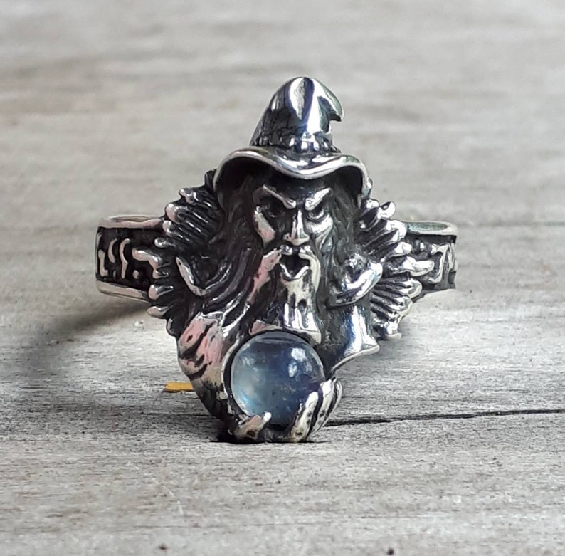 Wizard Ring Sterling Silver Labradorite Magic Fantasy Mythical - Etsy