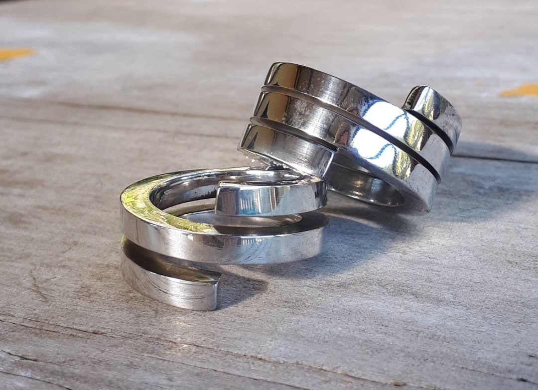 Wide Coil Ring,chunky,handmade,spiral,heavy Spring Ring,sterling Silver ...