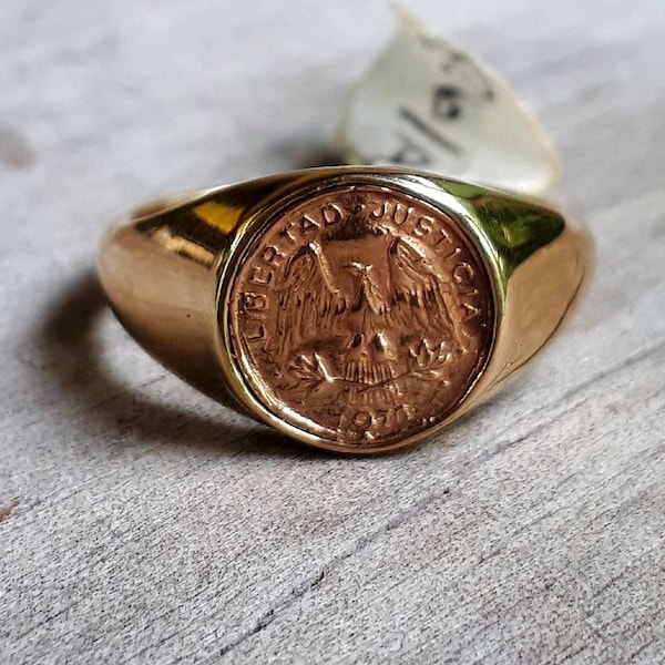 Gold Coin Ring - Etsy