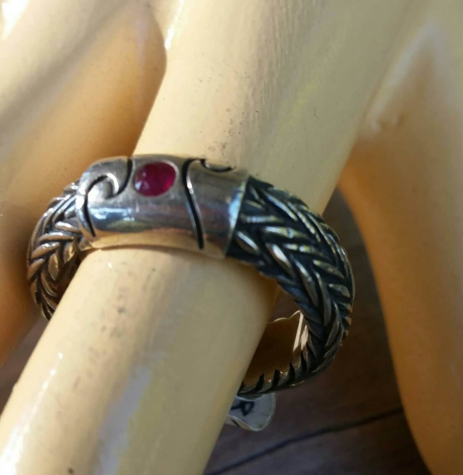 Mans Modern Ruby Wave Surfer Signet Wedding Dress Ring - Etsy