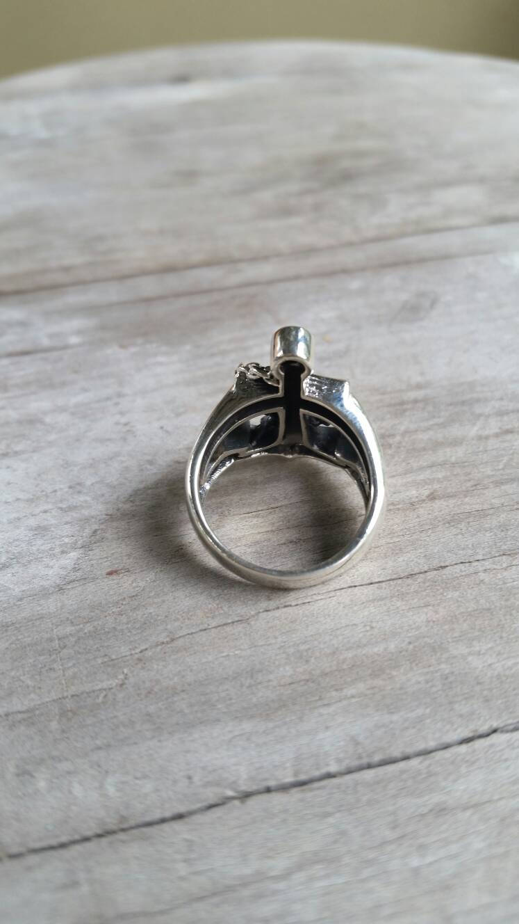 Large Anchor Ring Sterling Silver | Etsy