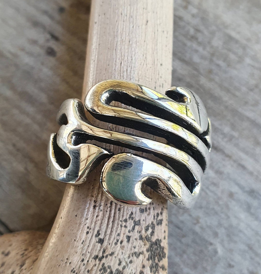 Chunky Heavy Ring,wide,sterling Silver,handmade,unisex,long Ring,boho ...