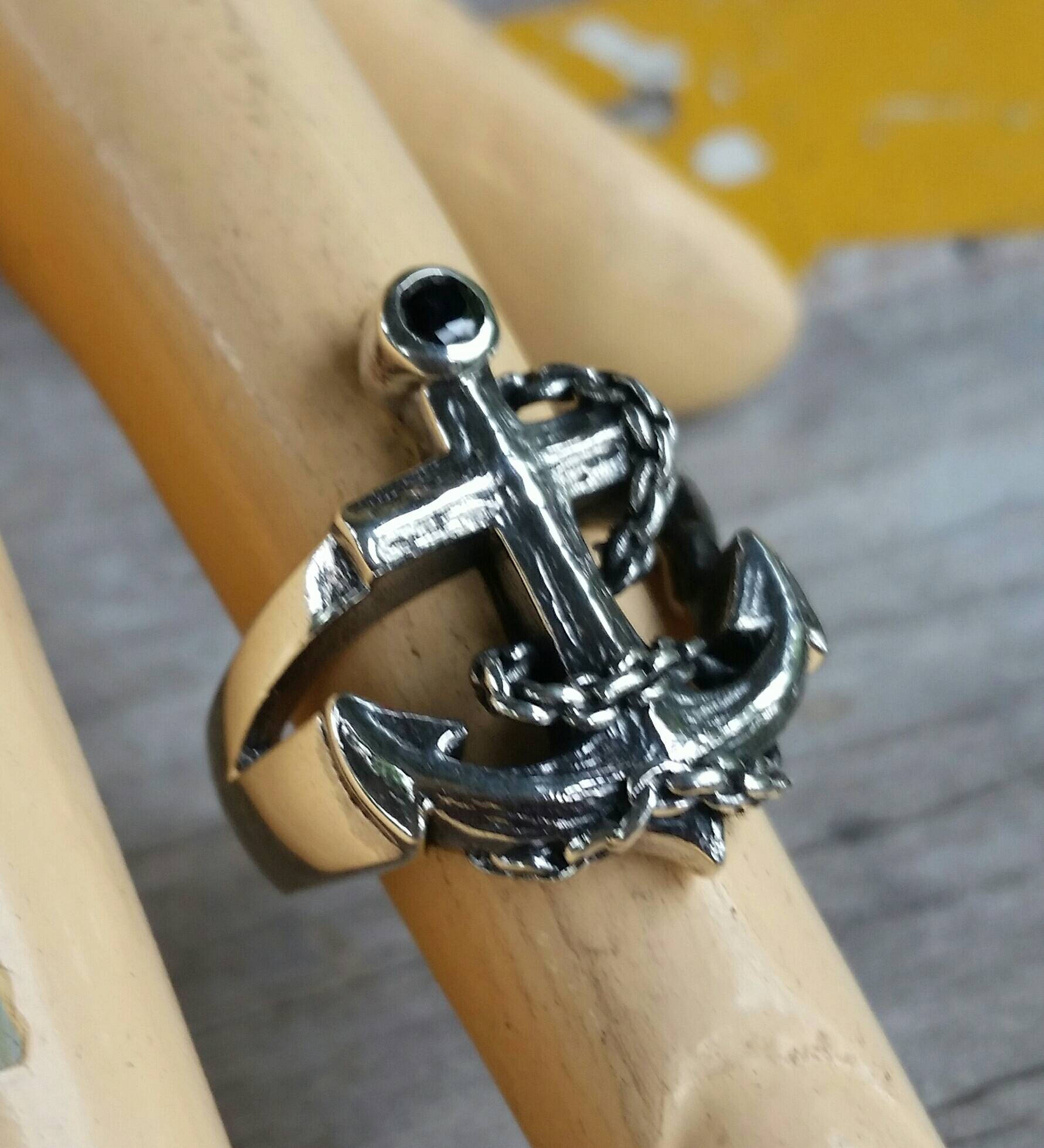 Large Anchor Ring Sterling Silver | Etsy