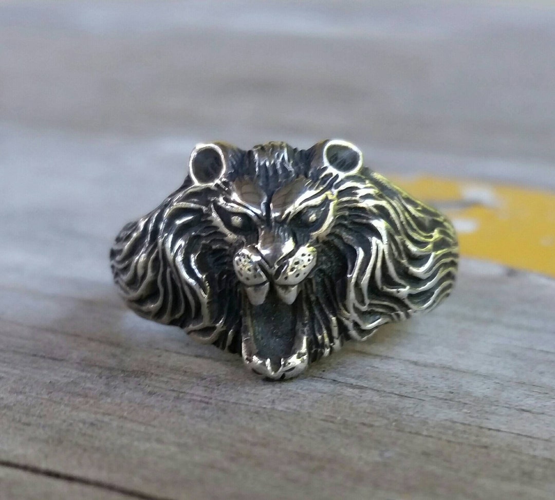 Lion Ring,small Lions Head,sterling Silver Lion,leo Ring,boho.gypsy ...