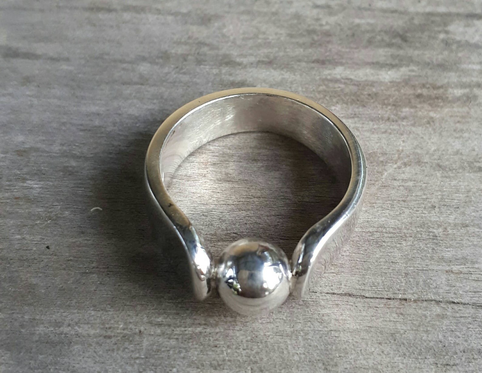 Solid Sterling Silver Ball Ring Wedding | Etsy