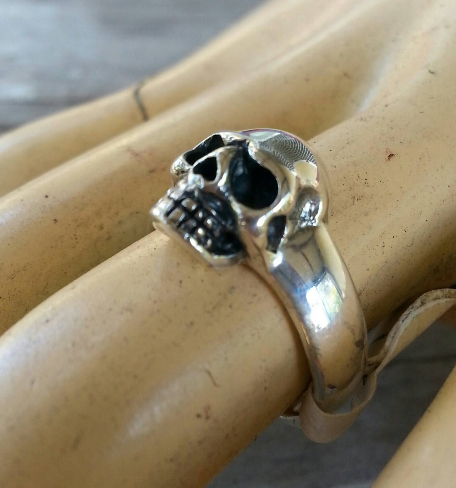 Small Skull Ring,sterling Silver, Signet,solid Skull, Steampunk, Gothic ...