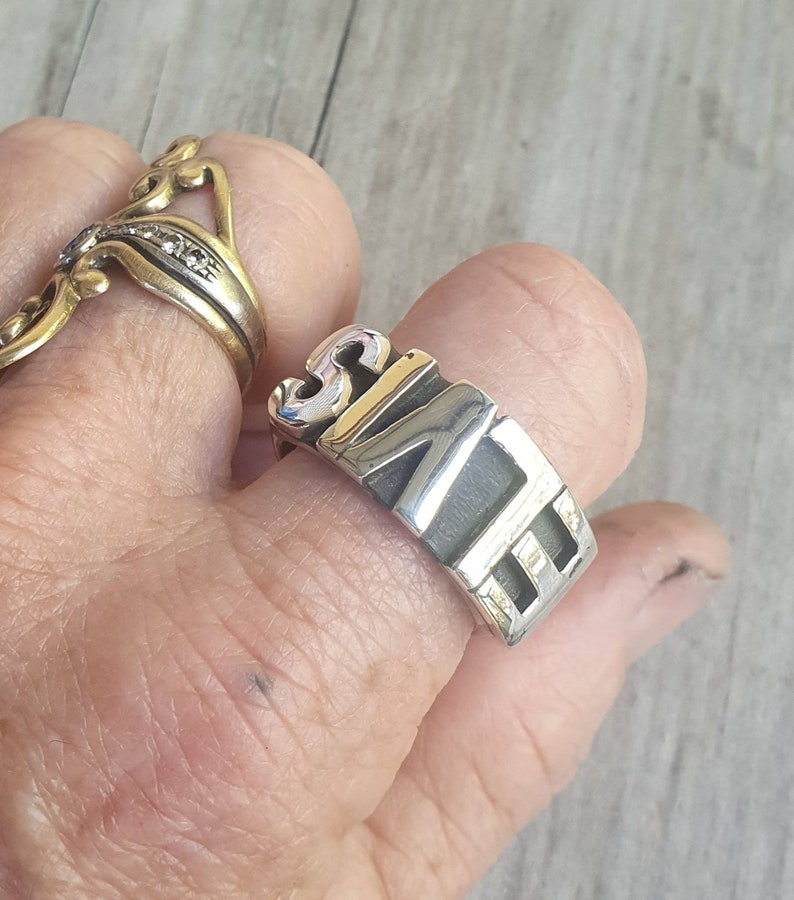ELVIS Ring Unisexsterling Silverwide Band Wedding - Etsy
