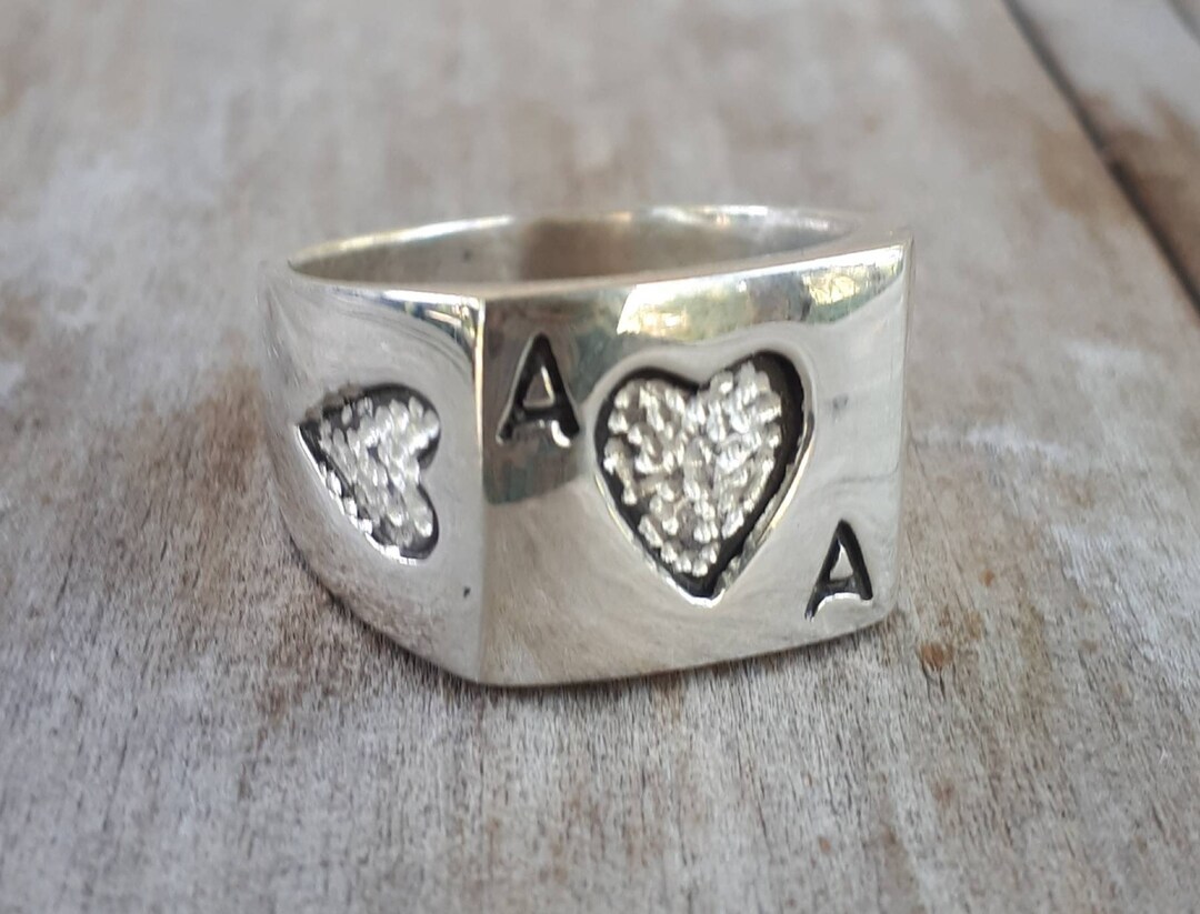 Ace of Hearts,ace Ring,gambling,sterling Silver,vegas Wedding,casino ...