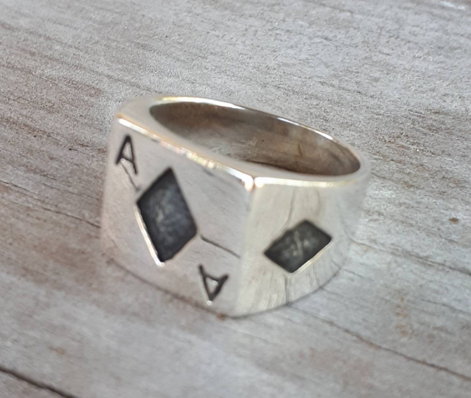 Ace of diamonds ringgamblingsterling silverace ringvegas | Etsy