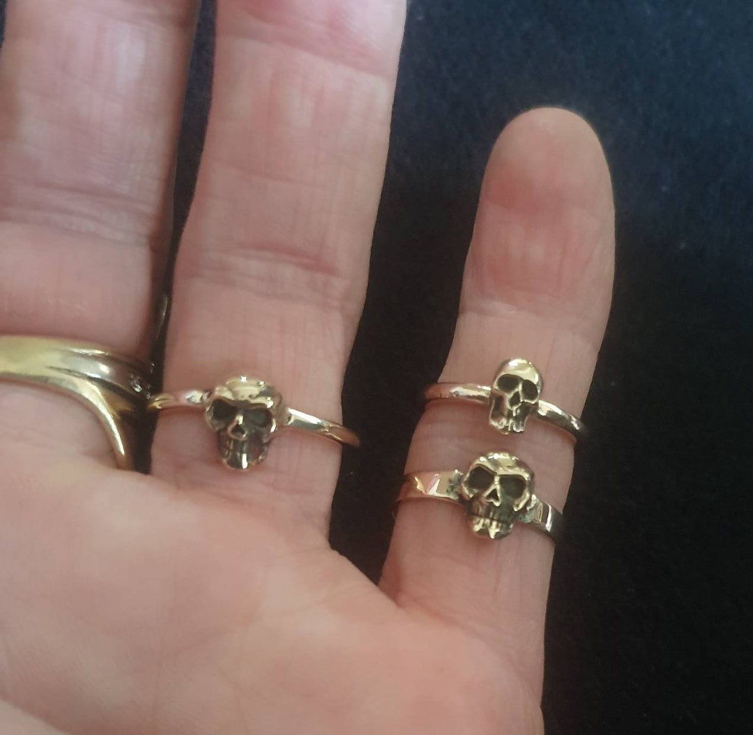 Gold Skull Ring,9ct Gold,tiny Solid Skull, Steampunk, Gothic ,punk ...