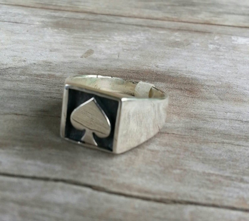 Ace of Spades Ring 9ct Gold Gambling Cards Poker Ring - Etsy