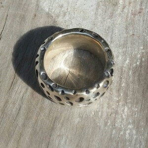 Wide Mens Ring,chunky Heavy,solid Sterling Silver Band,rustic, Hammered ...