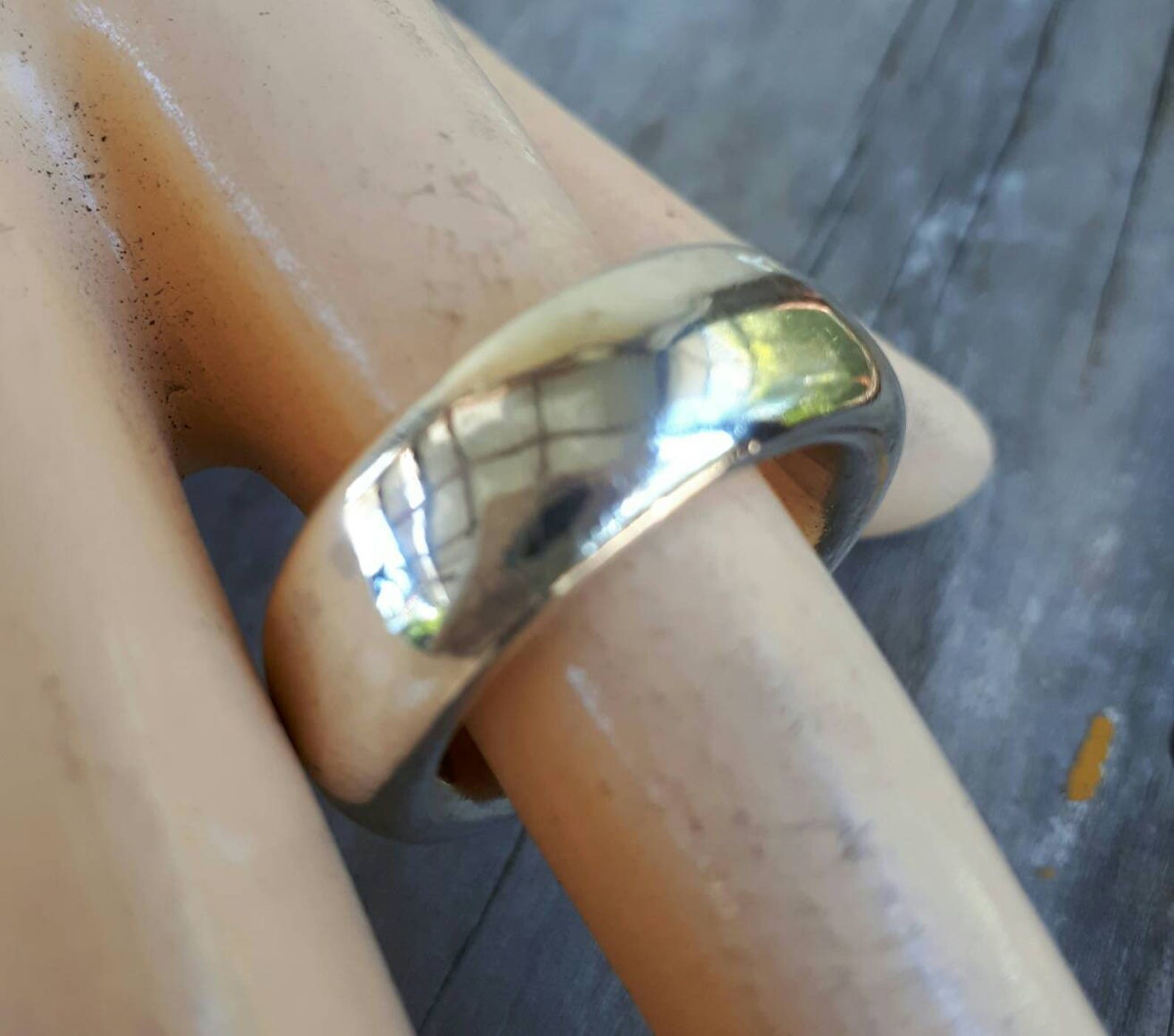 Wide Chunky Ringheavy Band Sterling Silverwedding | Etsy