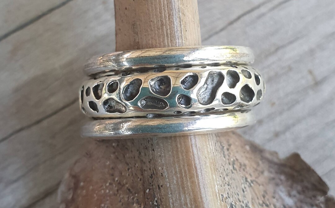 Nugget Ring,chunky Rings,3 Piece Stacker,sterling Silver,industrial ...