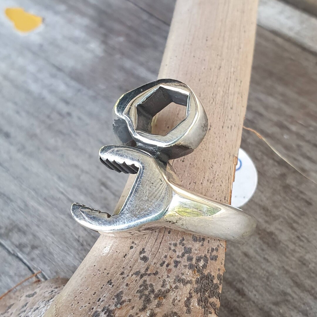 Spanner Mechanical Chunky Ring,sterling Silver,shifter Ring, Industrial ...