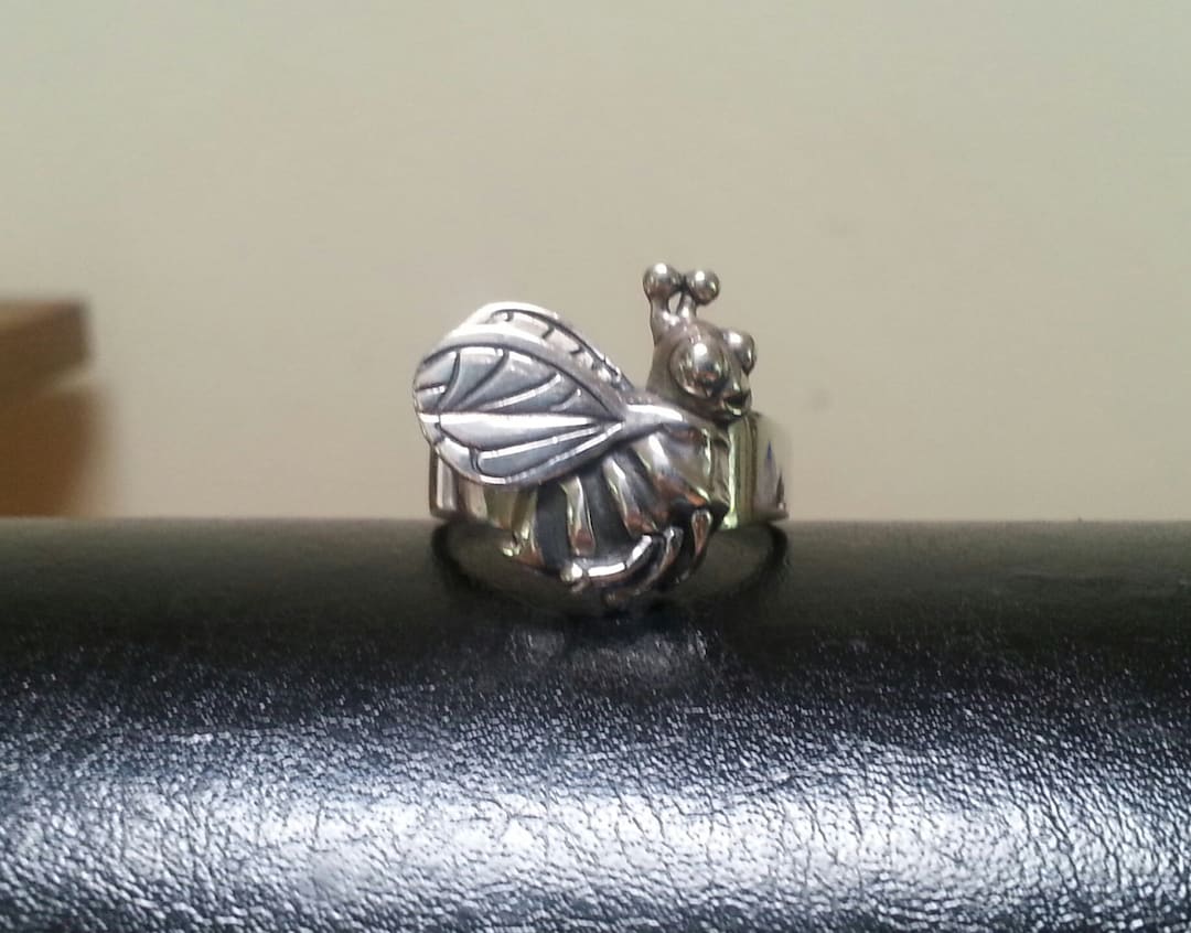 Bee Ring,sterling Silver, Bumble B,boho,insect,organic,nature,handmade ...