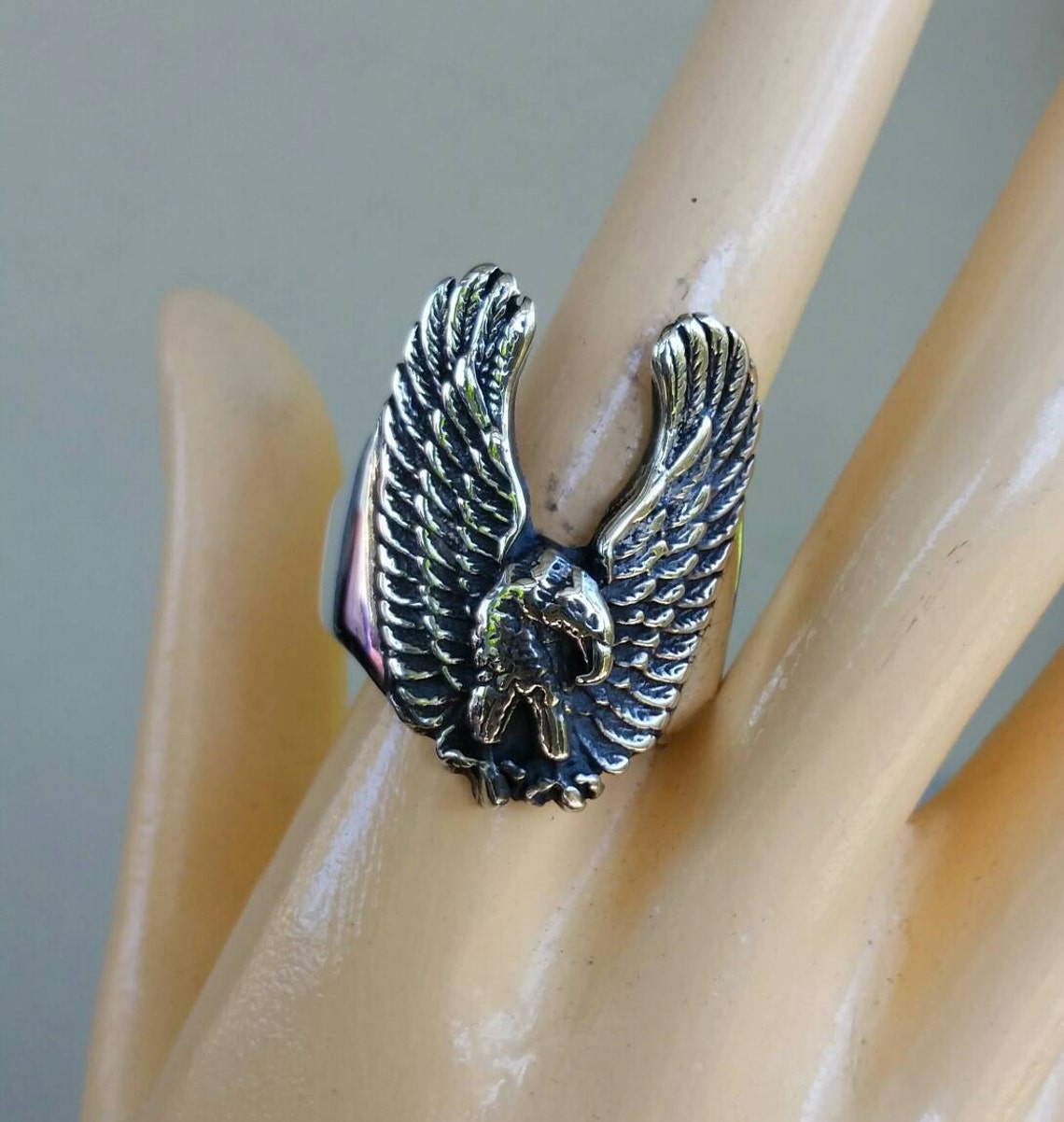 Large Eagle Ringspread Eagle Bird Ringsterling Silver - Etsy