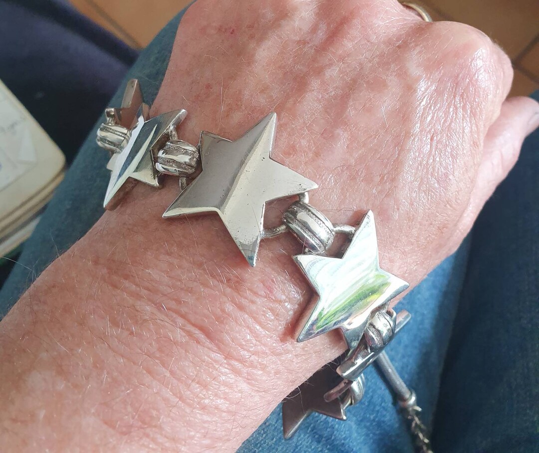 Star,custom Order Heavy Star Bracelet,solid Sterling Silver - Etsy