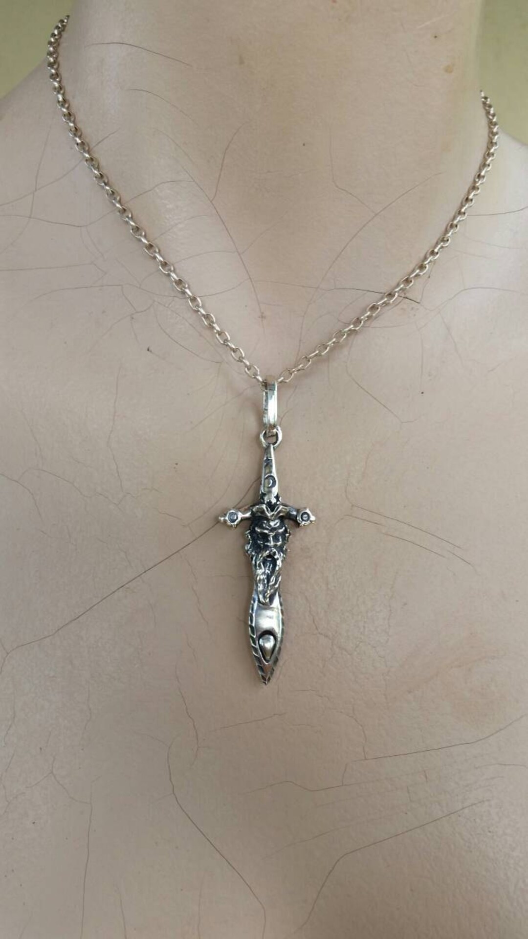 Wizard Pendant,sterling Silver,dagger,sword,magic,warrior Pendant ...