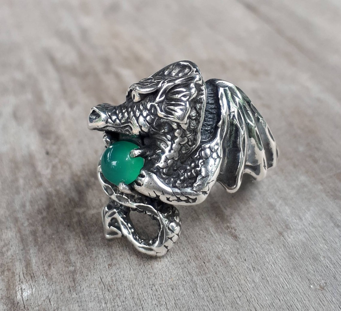 Dragon Ring Pink Cz Sterling Silver Fantasy Mythical Steampunk - Etsy