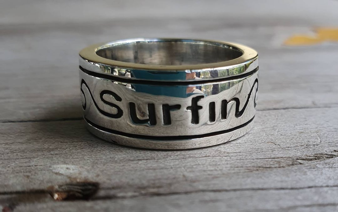 Chunky Wave Ring, Sterling Silver,surfer Ring,surf,surfing,wave Wedding ...