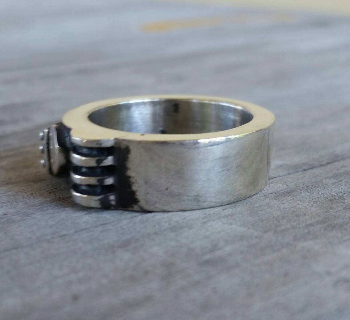 Mechanic Ringindustrialrustic Mans Ringsterling - Etsy