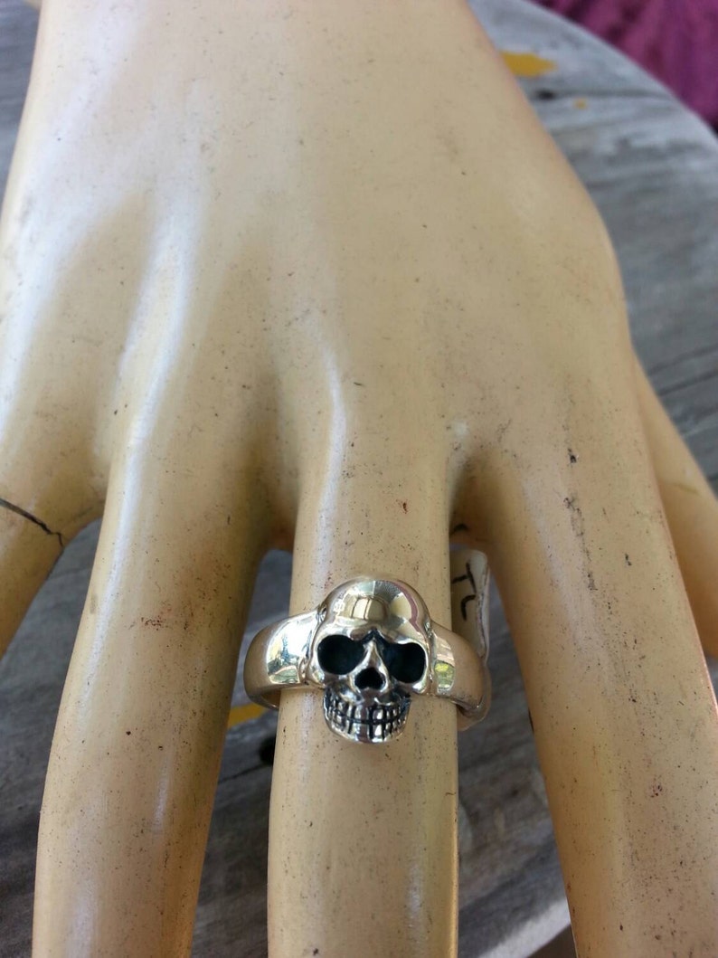 Small Skull Ring,sterling Silver, Signet,solid Skull, Steampunk, Gothic ...