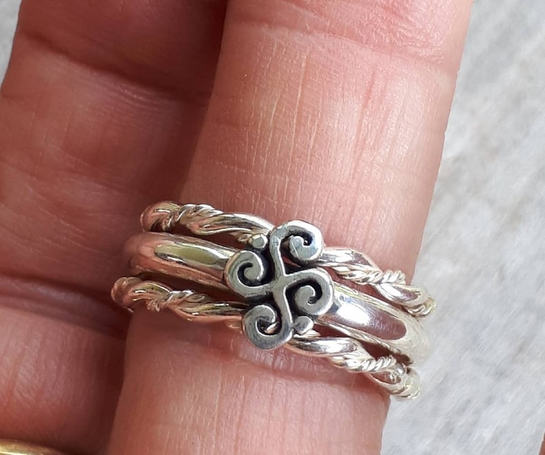 Stacking ringssterling silverCelticflower ringrose | Etsy