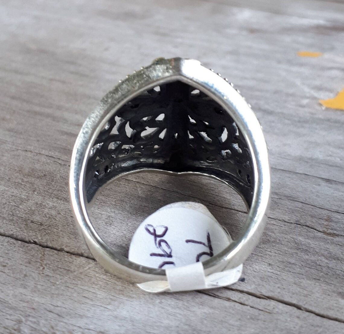 Two Tone Cross Ring,sterling Silver,10k Gold,filegree Cross,large Cross ...