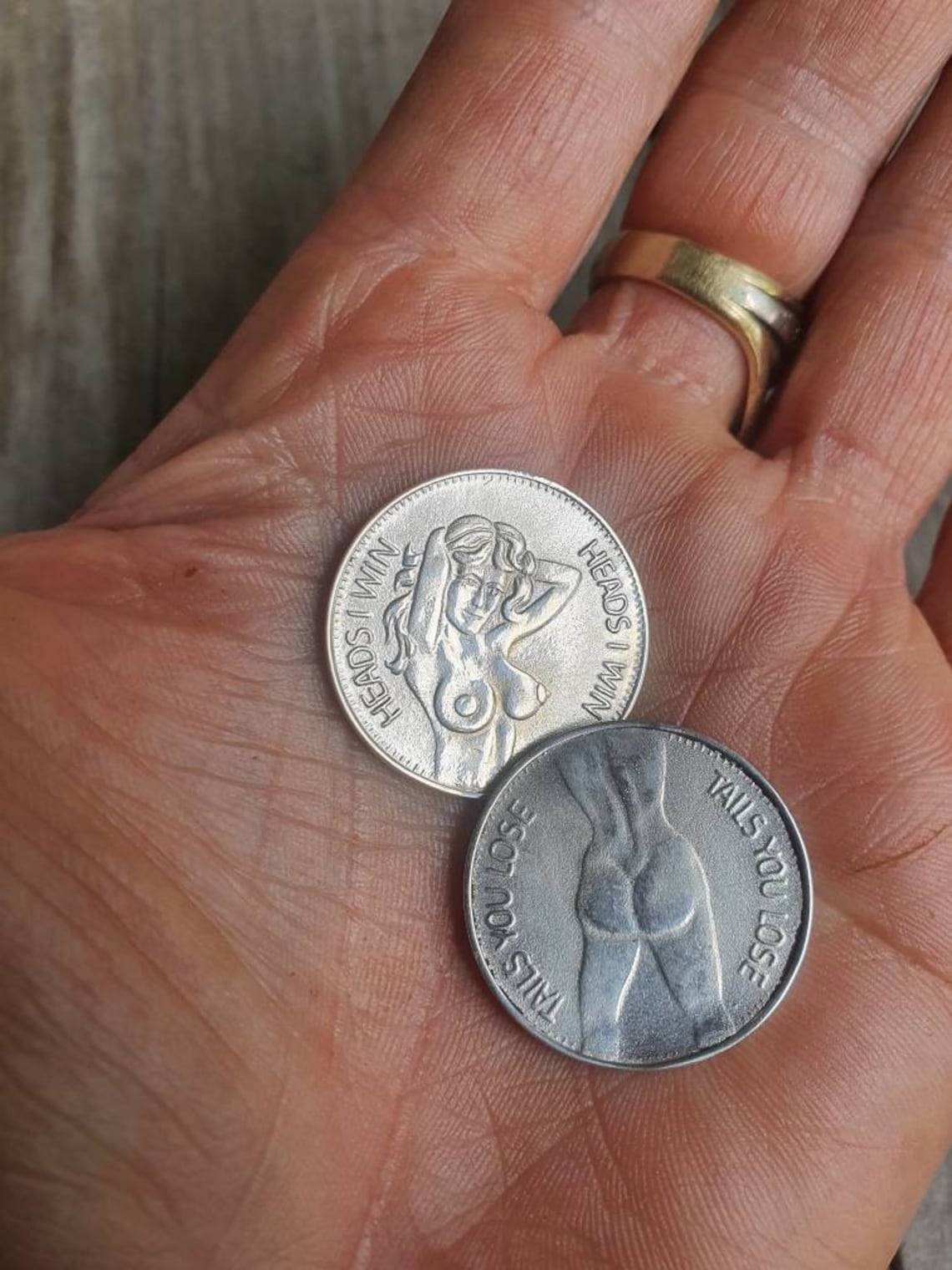 Silver Coinheads and Tails Coin Sterling Silver.flip a - Etsy