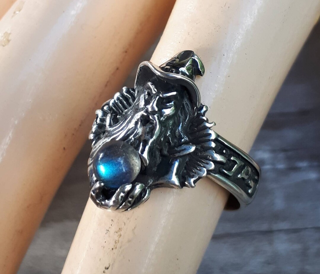 Wizard Ring Sterling Silver Labradorite Magic Fantasy Mythical ...
