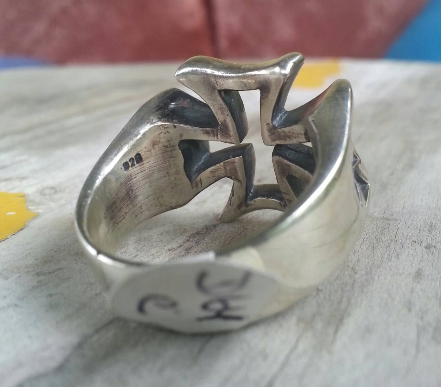 Large Cross Ringchunky Even Crosssterling Silversteampunk - Etsy
