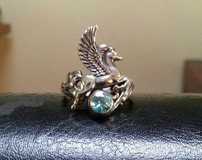 PEGASUS Ring,sterling Silver,mythical,horse, Unicorn, Fantasy,new Age, Boho,hippy, Art Nouveau ...