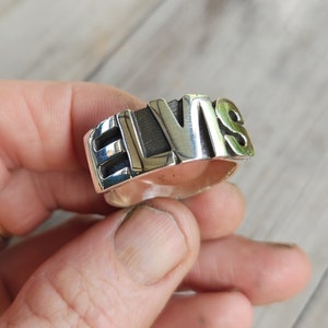 ELVIS Ring, Unisex,sterling Silver,wide Band, Wedding Ring,rock N Roll ...