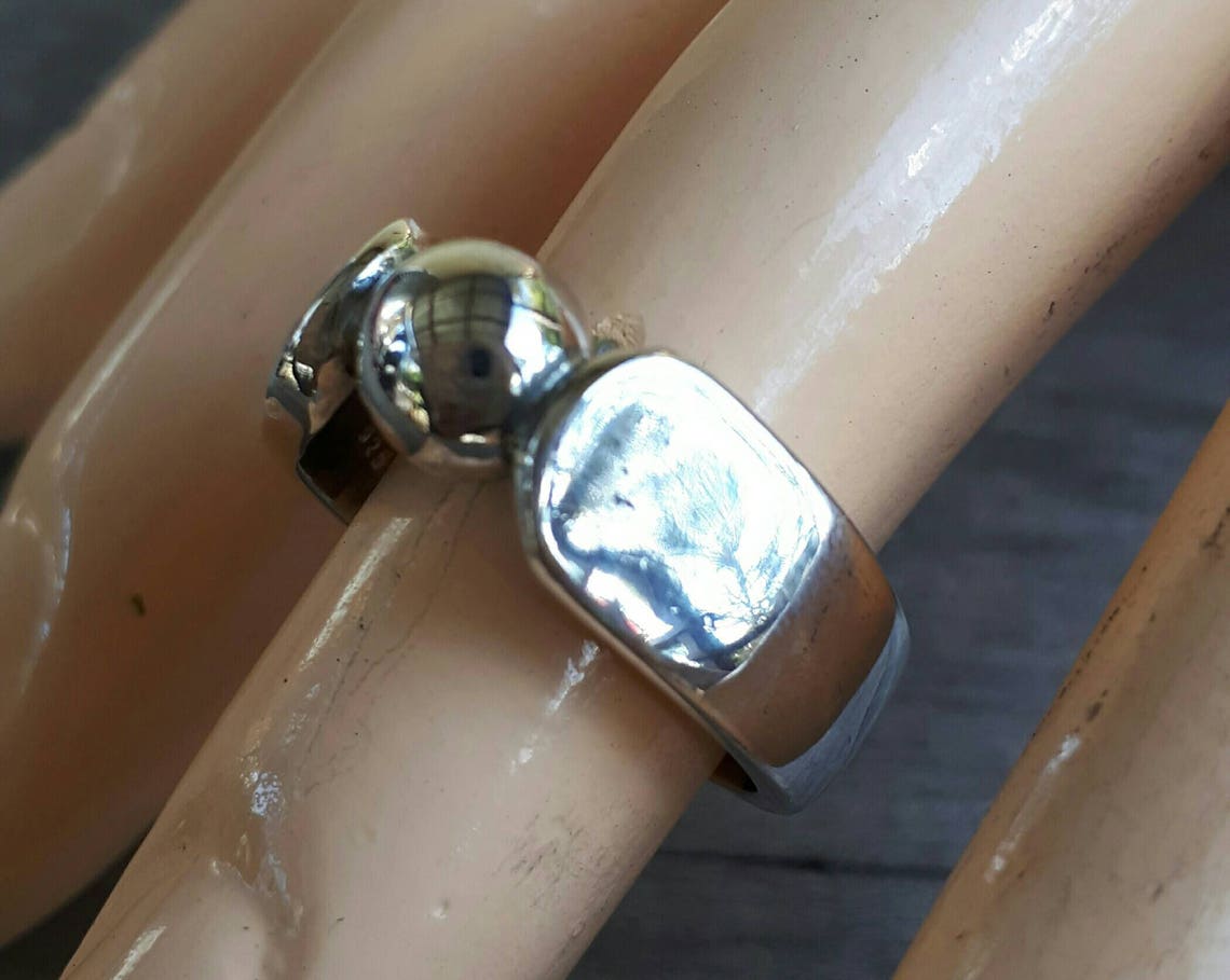 Solid Sterling Silver Ball Ring Wedding - Etsy