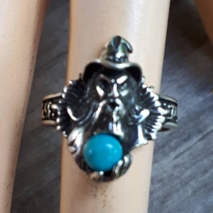 Wizard Ring Turquoise Sterling Silver Magic Fantasy Mythical Steampunk ...