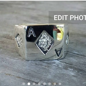 Ace Rings,full Set,4 Sterling Silver Rings, Gambling, Cards,oxidized ...