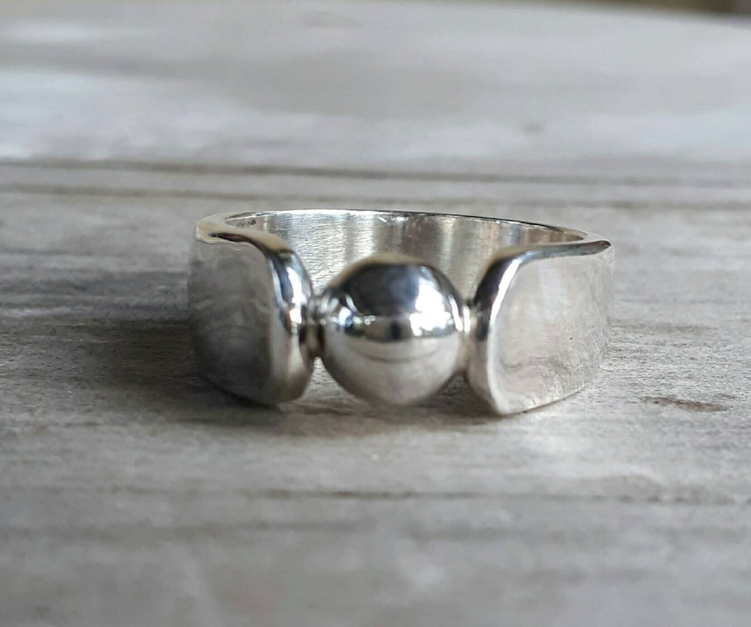 Solid Sterling Silver Ball Ring Wedding - Etsy