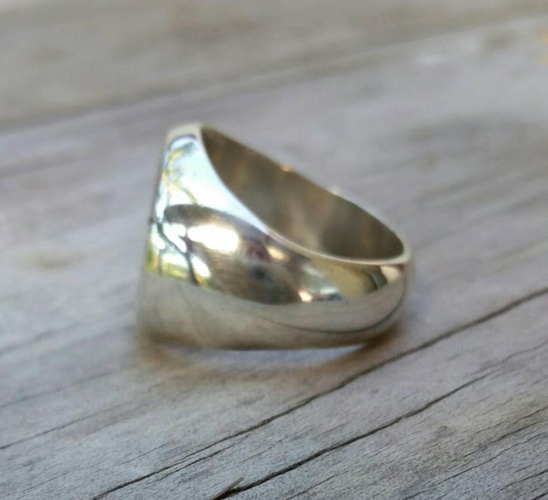 Large Anarchy Ring Sterling Silverrebel Steampunk Punk | Etsy