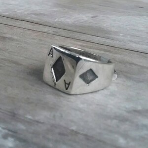 Ace of Diamonds Ring,gambling,sterling Silver,ace Ring,vegas Wedding ...
