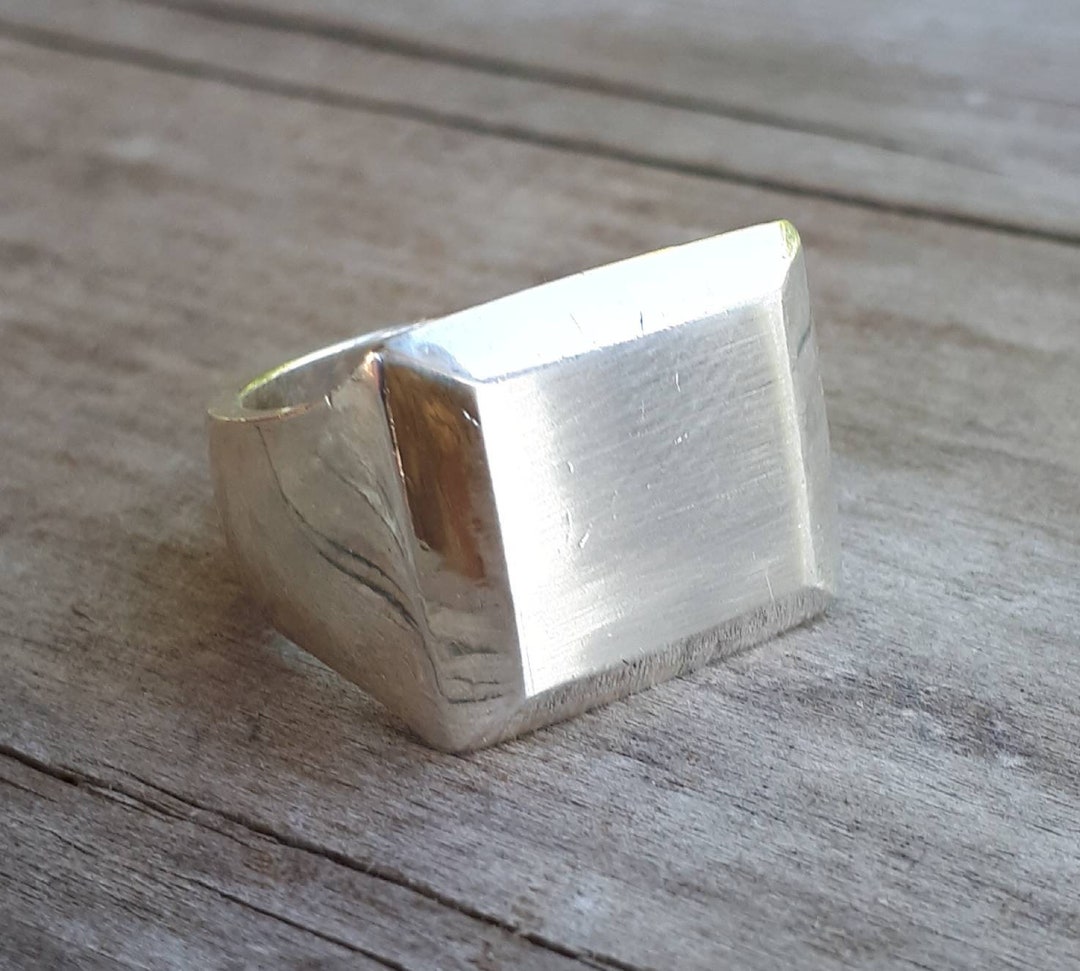 Signet Ring, Rectangle,square Ring,sterling Silver,chunky,handmade, - Etsy