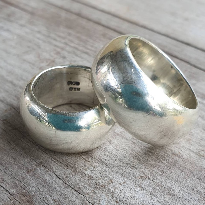 Wide Silver Ring - Etsy