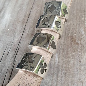 Ace Rings,full Set,4 Sterling Silver Rings, Gambling, Cards,oxidized ...