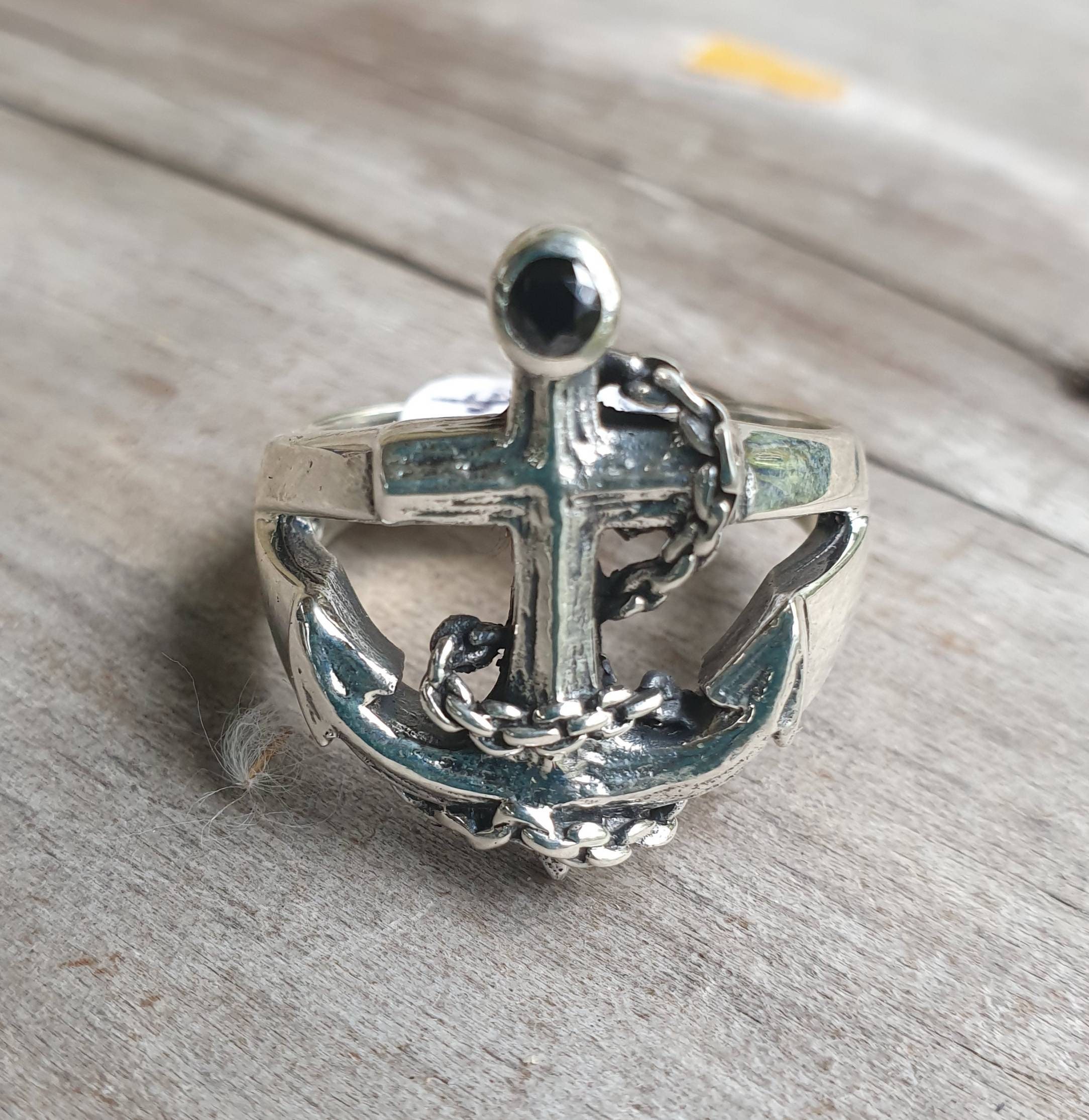 Large Anchor Ring, Sterling Silver, Nautical,sailor,surf,pirate ...